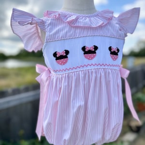 Mickey Mouse Hand Smocked Dress/rompers Smocked Dress for Girls Summer ...