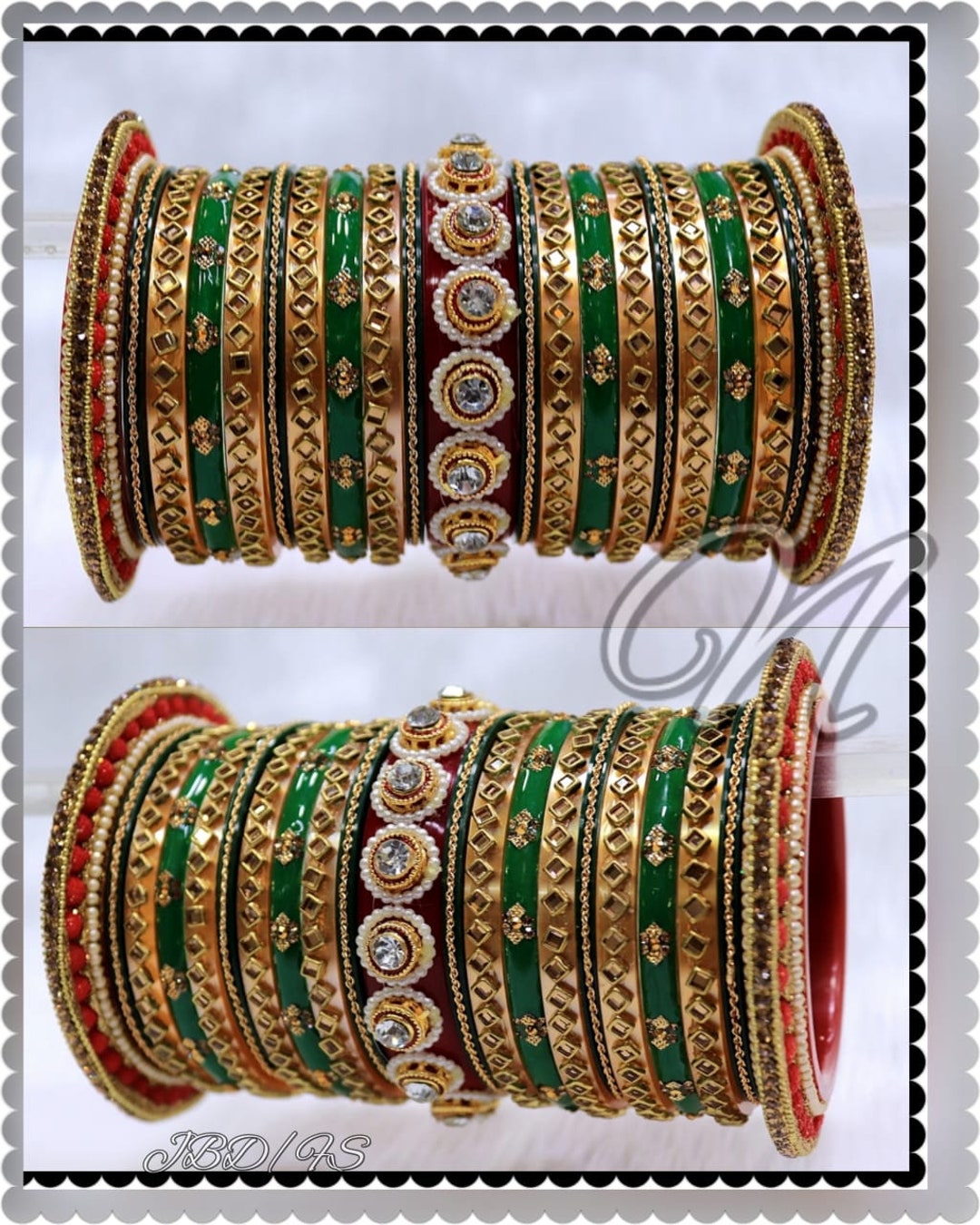 New Green Chura Set Bridal Bangle Wedding Indian Style Kundan - Etsy