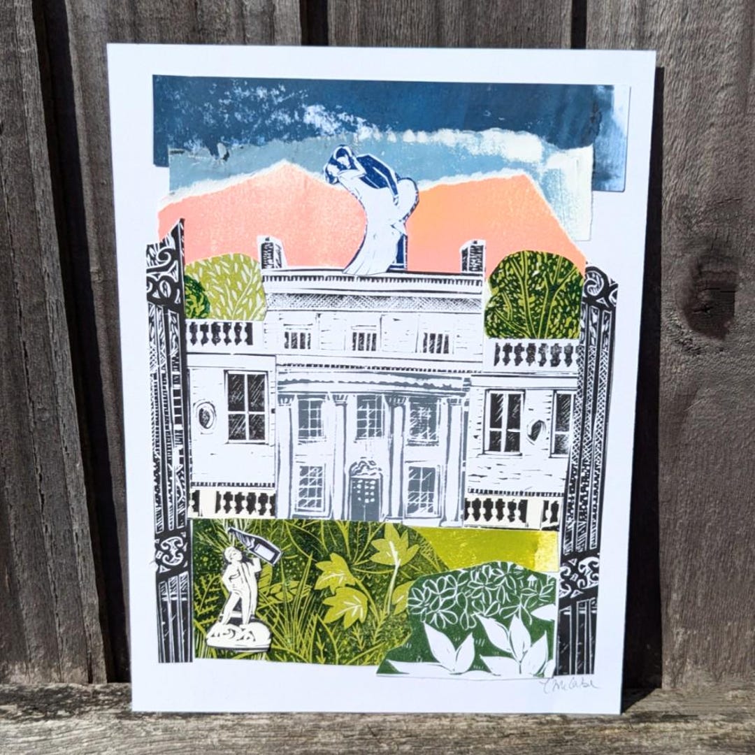 Original Linocut Collage First Dance A5 Lino Print Collage Art Wedding ...