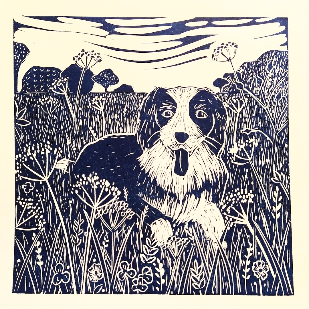 Custom Lino Print Pet Portrait Personalised Pet Portraits From Photo ...