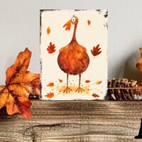 Wood Block Signs With Whimsical Turkeys, Thanksgiving Decor Ideas ...
