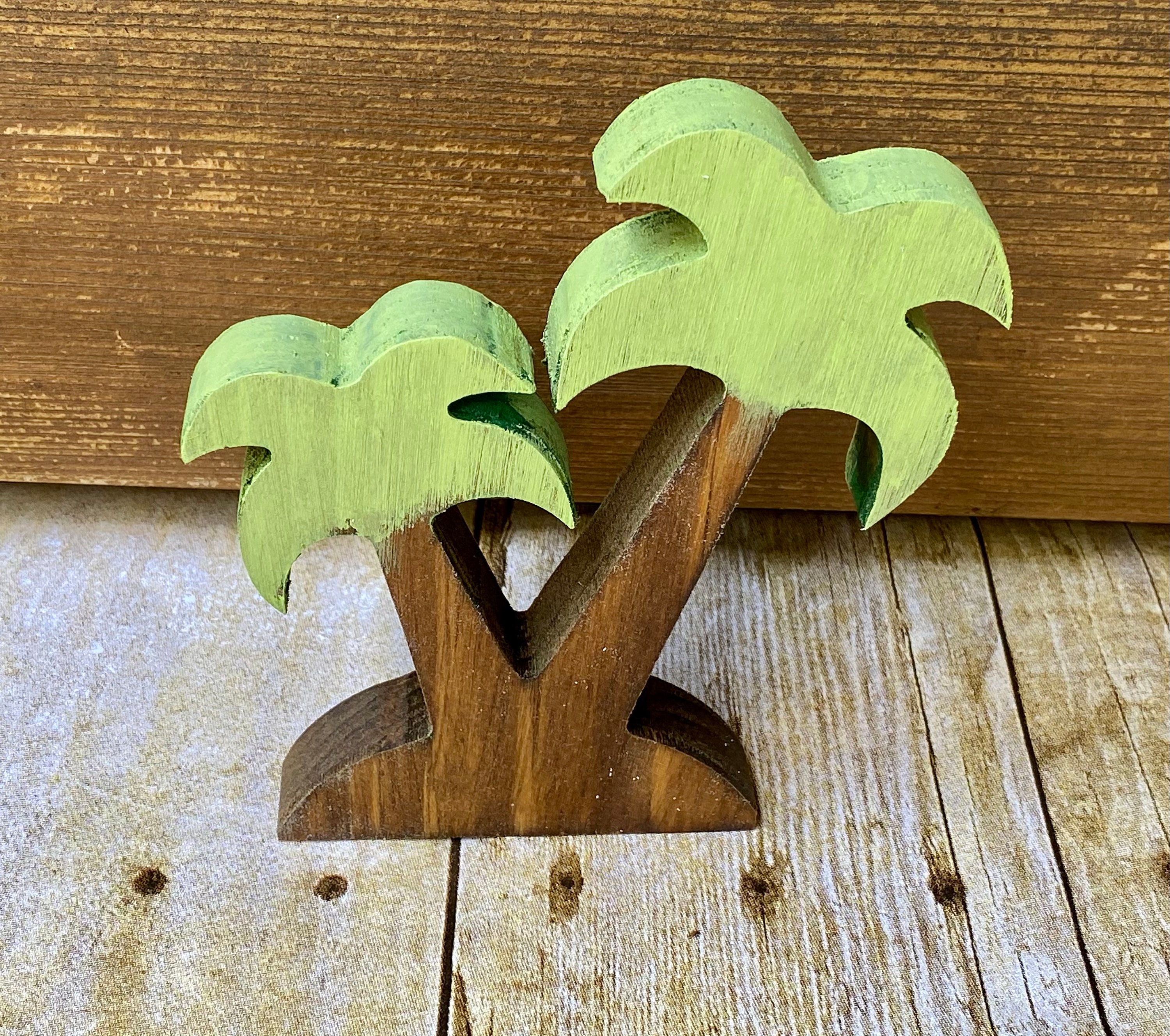 Wooden Palm Trees Coastal Decorating Tropical Style Home | Etsy