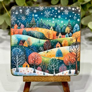 Holiday Season Wood Signs With Easels, Christmas Scenes, Whimsical ...