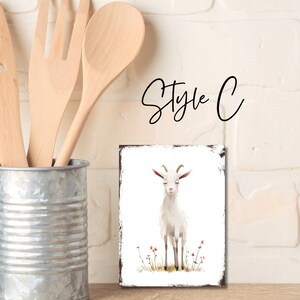 Wood Block Goat Signs, Whimsical Goat Art, Kitchen Decor,farmhouse ...