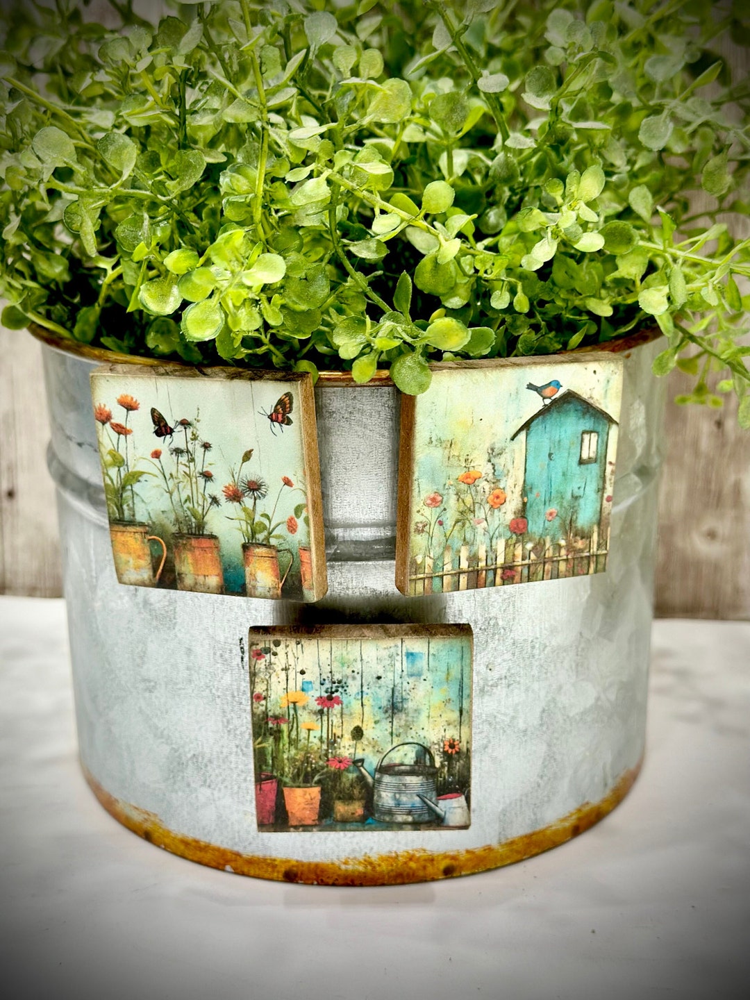 Spring Garden Wood Magnet Set – Decorative Fridge Magnets, Whimsical ...
