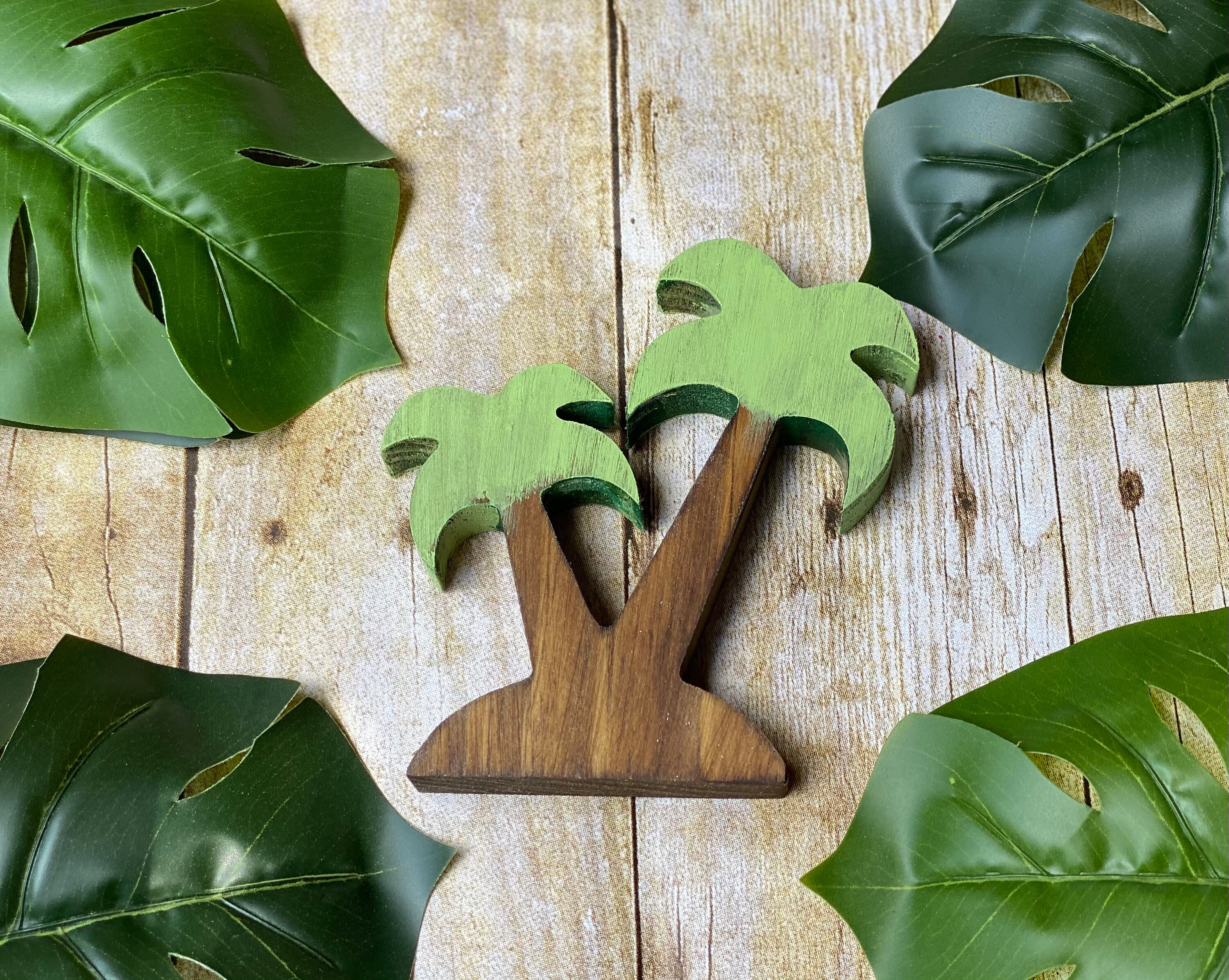 Wooden Palm Trees Coastal Decorating Tropical Style Home | Etsy