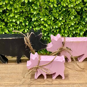Wooden Pig and Piglets, Farmhouse Decor, Farm Tiered Tray, Wood Farm ...