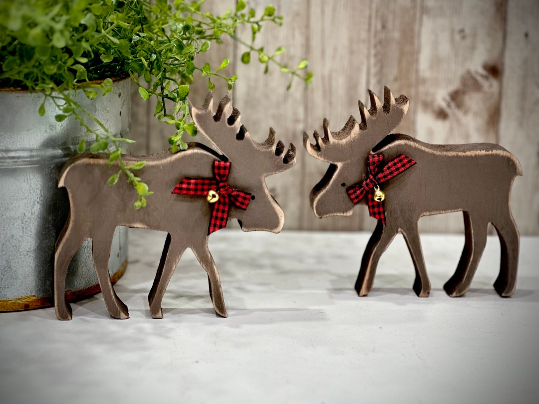 Wooden Moose Rustic Cabin Decor Handcrafted Gift Nature - Etsy