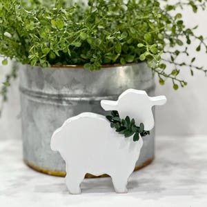 Rustic Wooden Lamb Decor, Farmhouse Easter Home Accent, Farmhouse Lamb ...