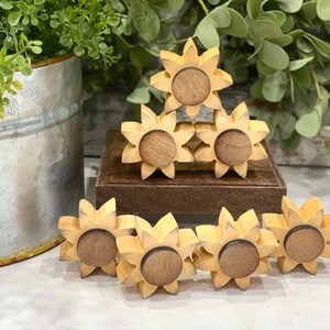 Handcrafted Wooden Sunflower Fall Decor, Rustic Wood Sunflower Trio ...