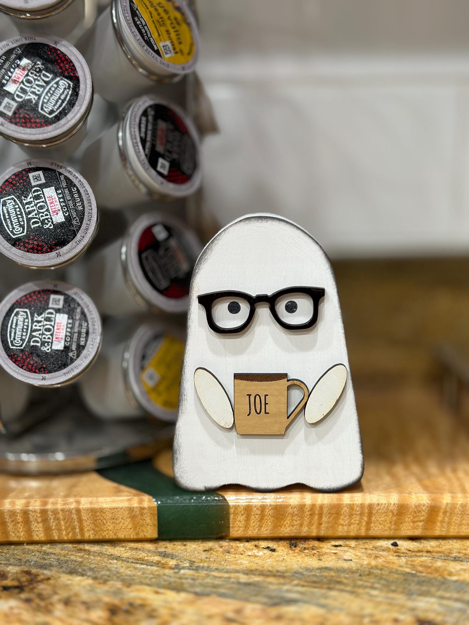 Personalized Ghost Coffee Bar Wood Decor, Halloween Coffee Station ...