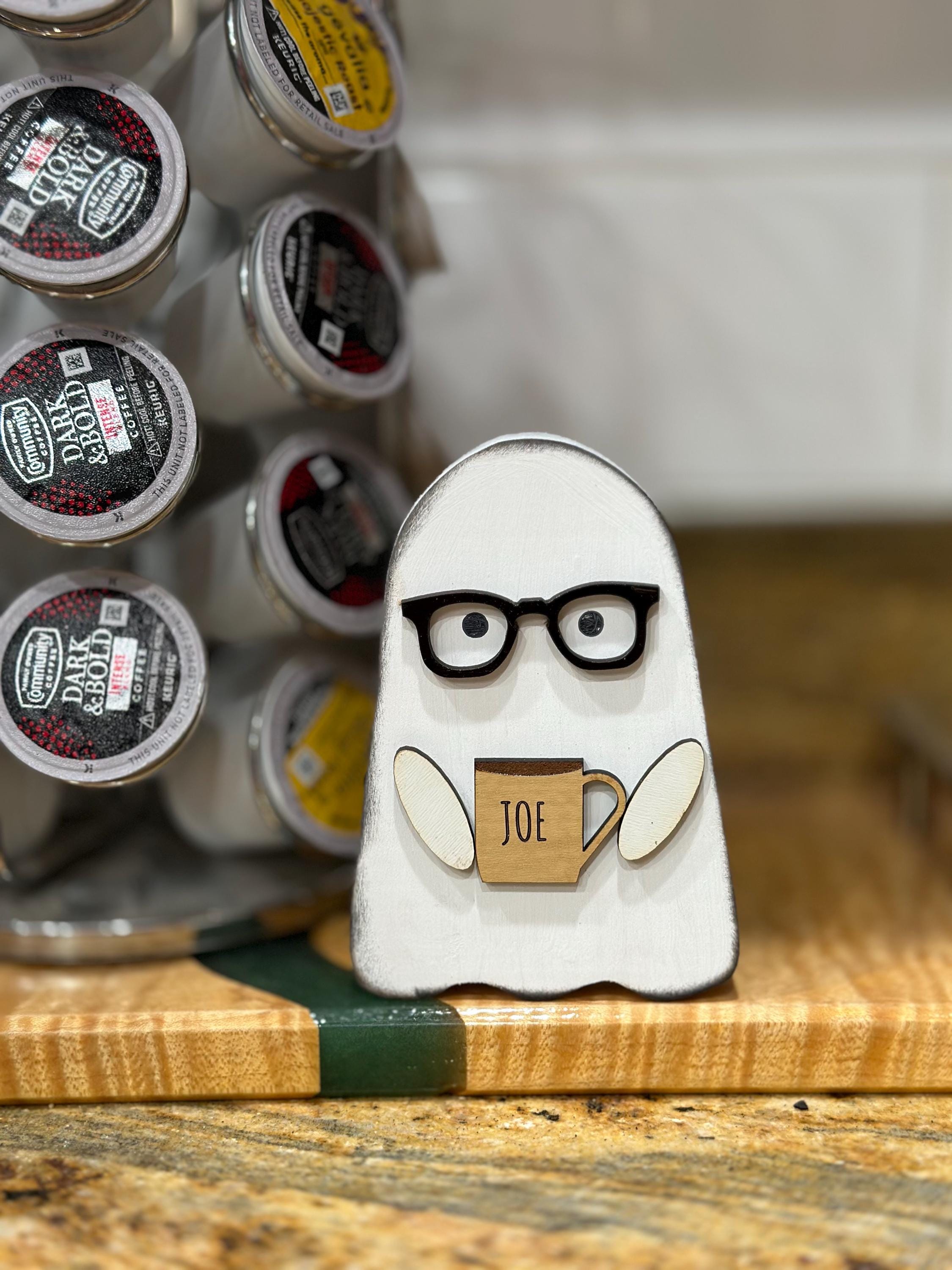 Personalized Ghost Coffee Bar Wood Decor, Halloween Coffee Station ...