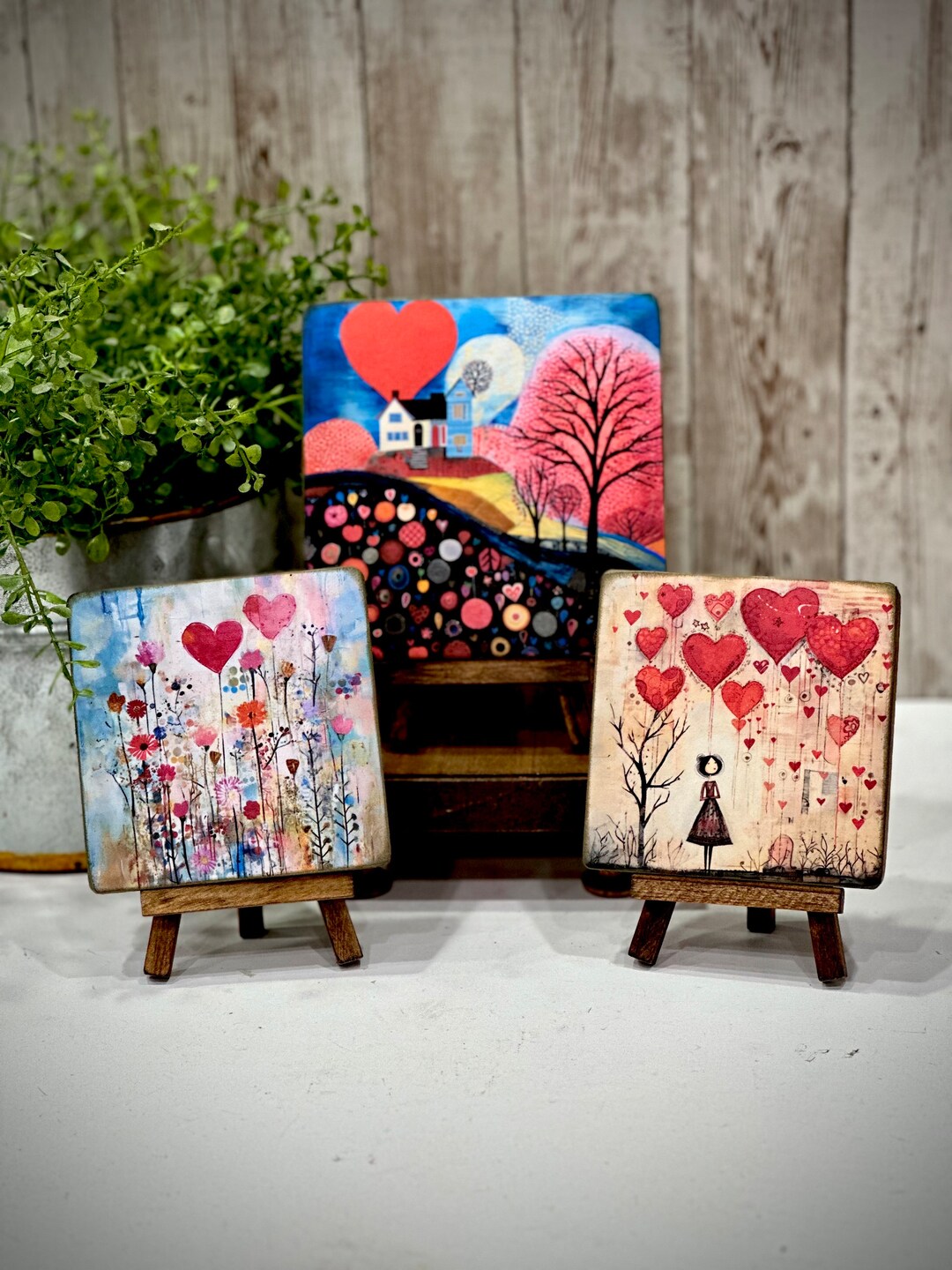 Whimsical Love Scenes for Gifts, Wooden Love Plaques for Home Decor ...