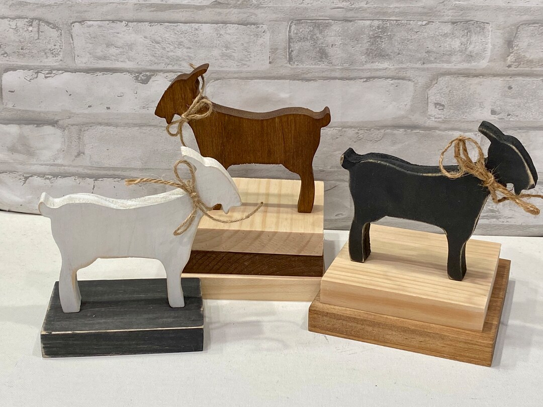 Wood Goat Handcrafted Goat Goat Lover Goat Decor Wooden - Etsy
