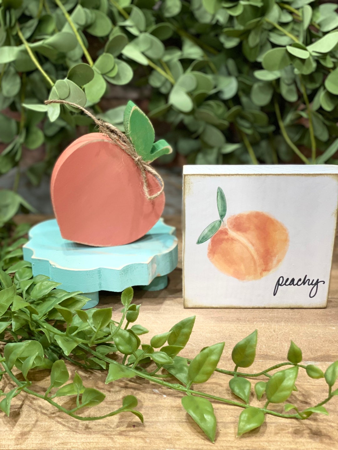 Wooden Peaches, Farmhouse Peach Sign, Wooden Fruit, Tiered Tray Sign ...