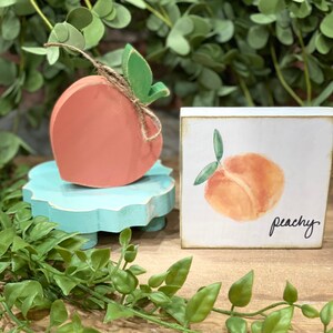 Wooden Peaches, Farmhouse Peach Sign, Wooden Fruit, Tiered Tray Sign ...