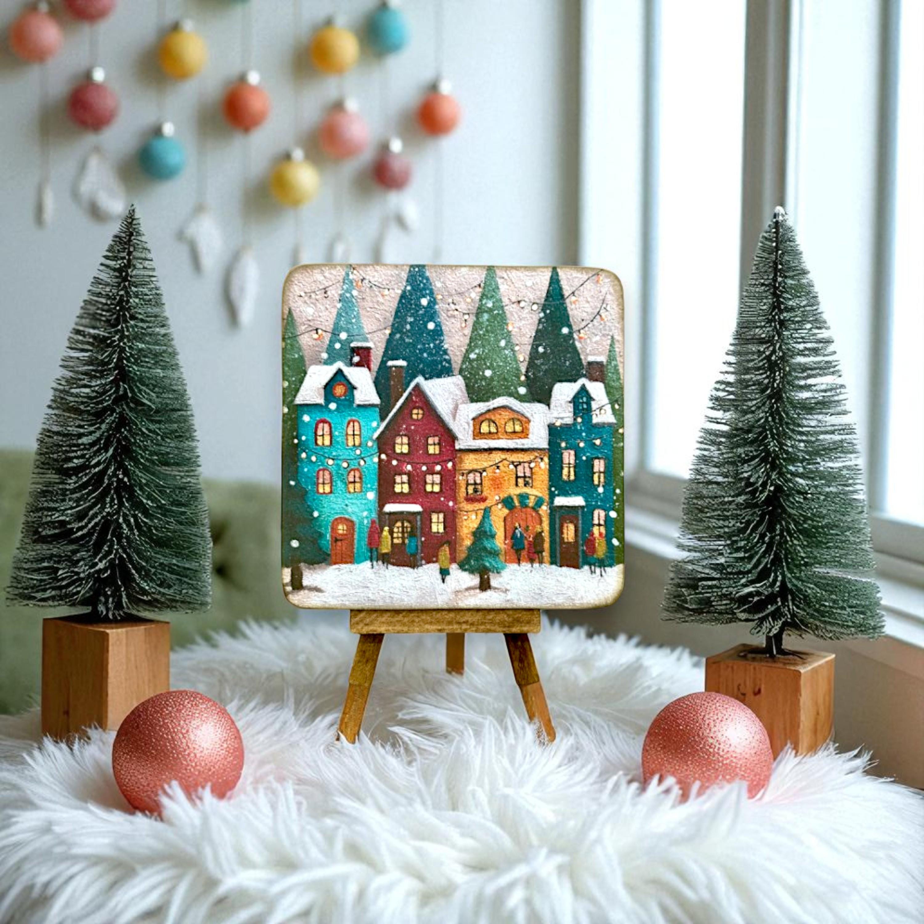 Whimsical Christmas Sign With Easel, Folk Art Christmas Decor, Snowman ...