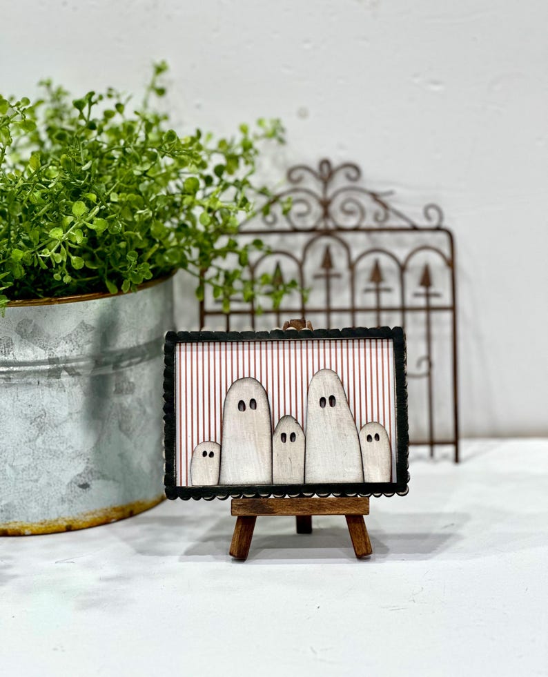 Ghost Family Portrait Sign, Gothic Halloween Wood Decor, Victorian ...