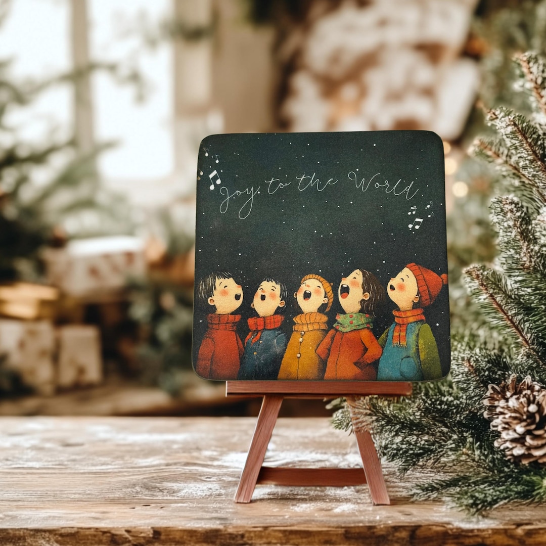 Christmas Wooden Sign With Children's Choir, Whimsical Kids Christmas ...