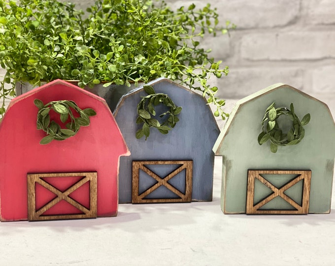 Decorative Barns With Lights/barn Art/christmas Decor/farm Art/rustic ...