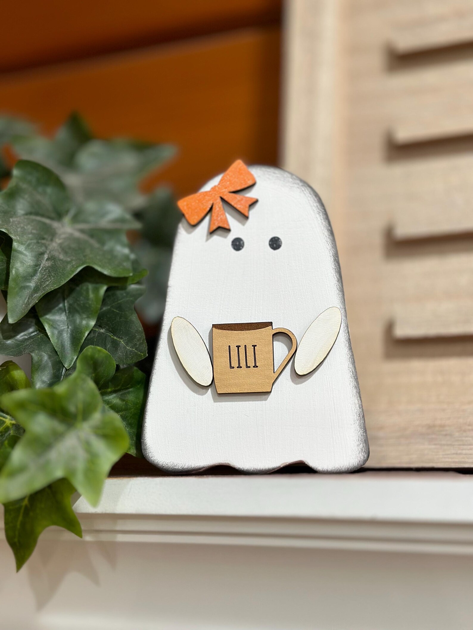 Personalized Ghost Coffee Bar Wood Decor, Halloween Coffee Station ...