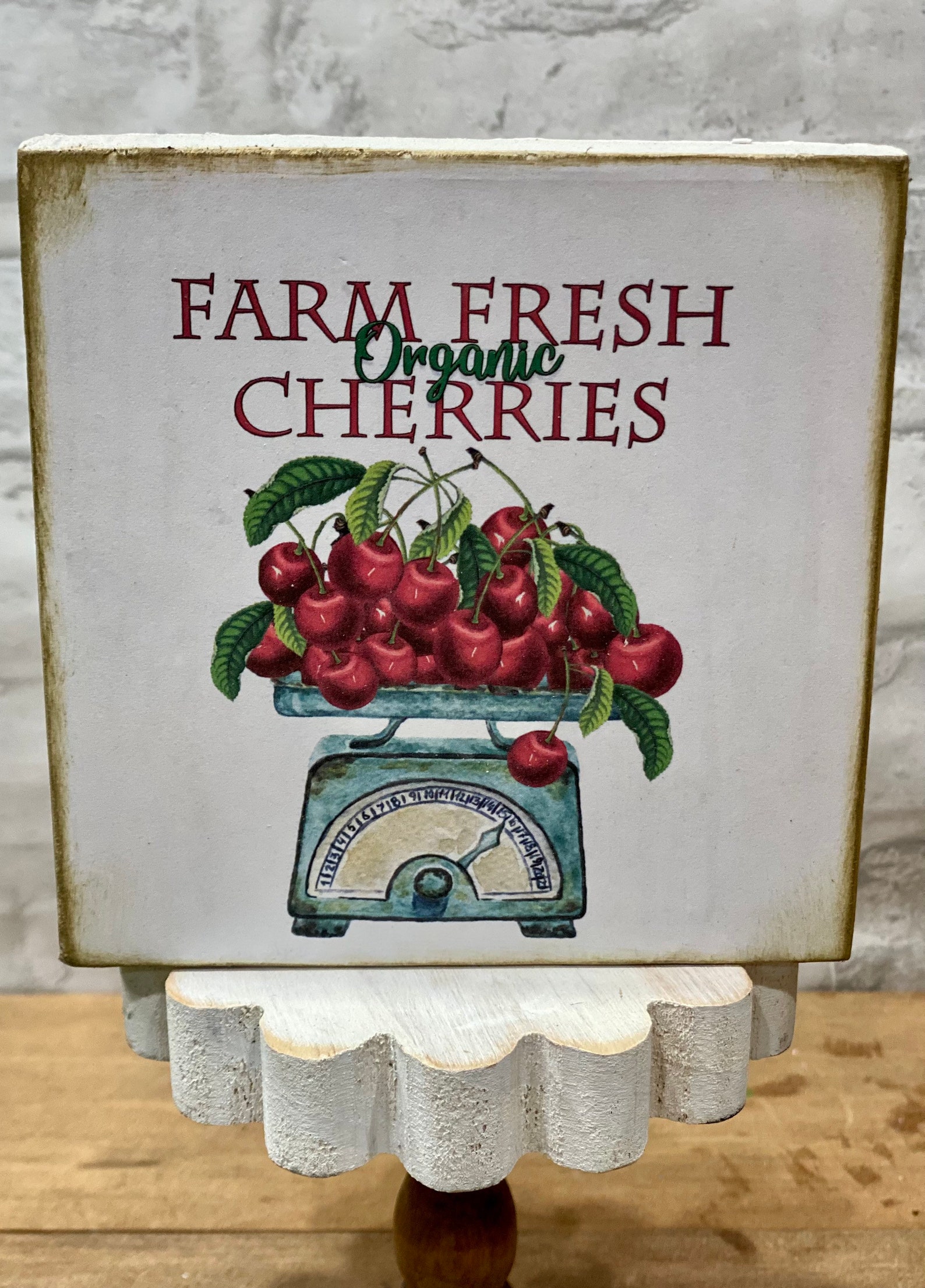 Wooden Cherries Farmhouse Cherry Sign Wooden Fruit Tiered - Etsy