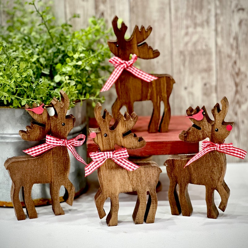 Wooden Reindeer - Etsy