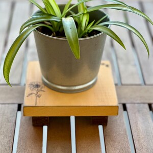 Sunflower Engraved Wood Riser, Yellow Distressed Pine Riser, Farmhouse ...