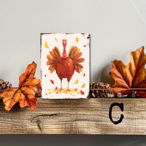 Wood Block Signs With Whimsical Turkeys, Thanksgiving Decor Ideas ...