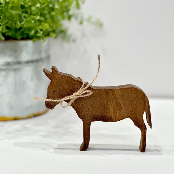 Wooden Donkey Figurine - Etsy