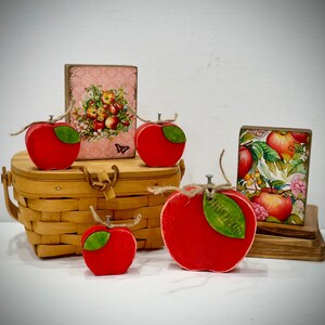 Personalized Rustic Red Apple Teacher Gift, Custom Wooden Apple Decor ...