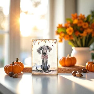 Whimsical Fall Dog Art, Autumn Home Decor Signs, Unique Dog Lover Gifts ...