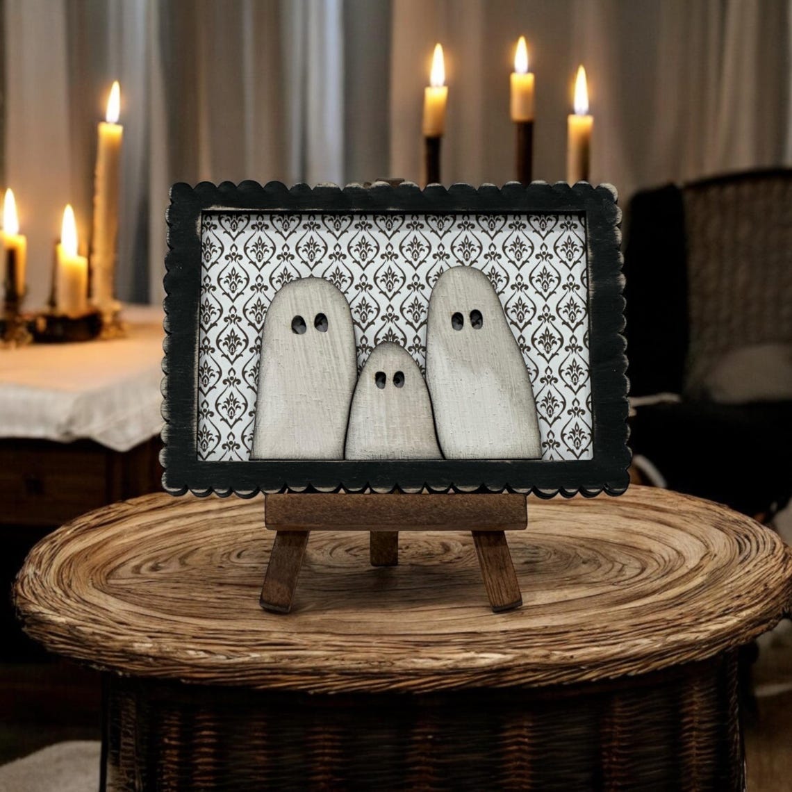 Ghost Family Portrait Sign, Gothic Halloween Wood Decor, Victorian ...