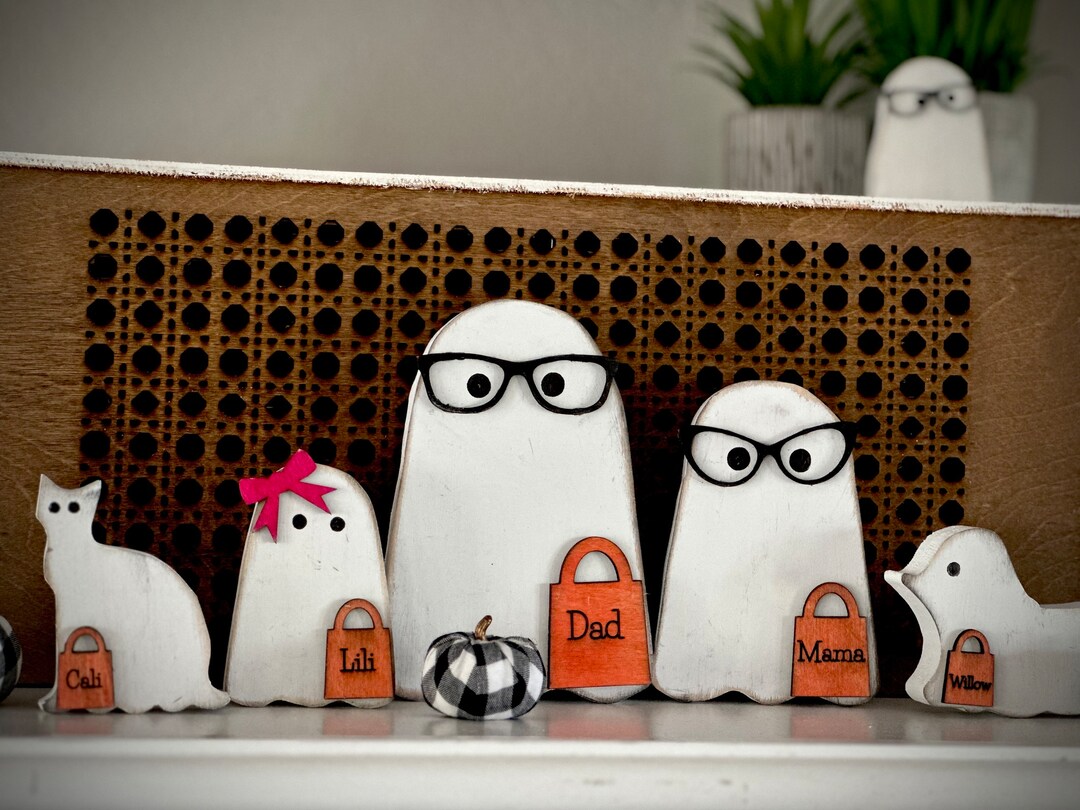 Wooden Ghost Family, Personalised Ghosts, Halloween Decor, Ghost Pets ...