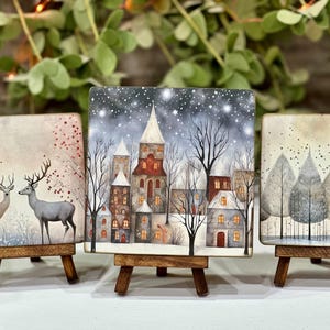 Rustic Winter Decor Wooden Sign With Easel, Whimsical Christmas Decor ...