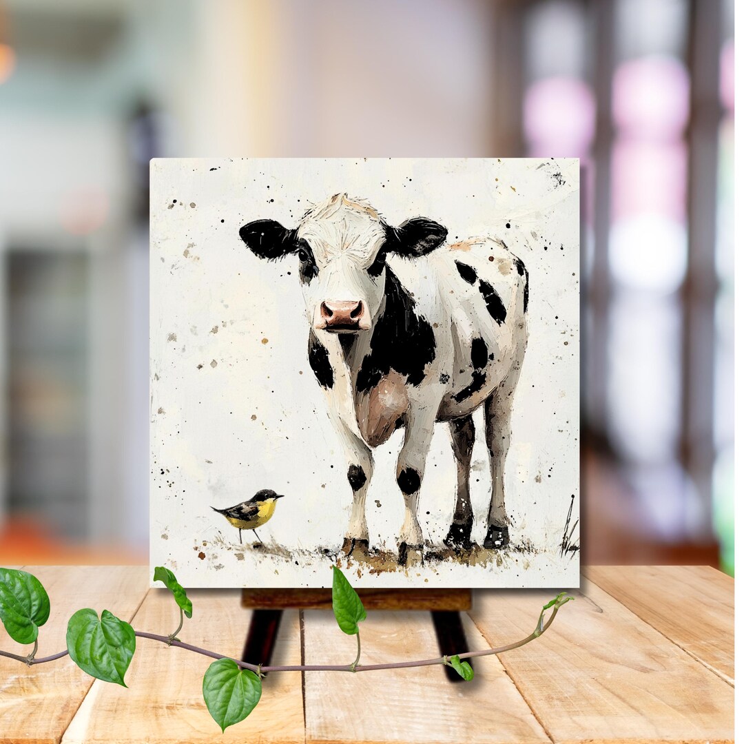 Watercolor Farm Animal Wood Sign With Easel, Rustic Sign for Farmhouse ...