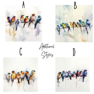 Watercolor Birds on Wire Wood Sign With Easel – Gift for Bird Lover ...