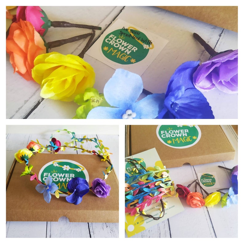 Childrens DIY Flower Crown Making Kit & Video Guide in | Etsy
