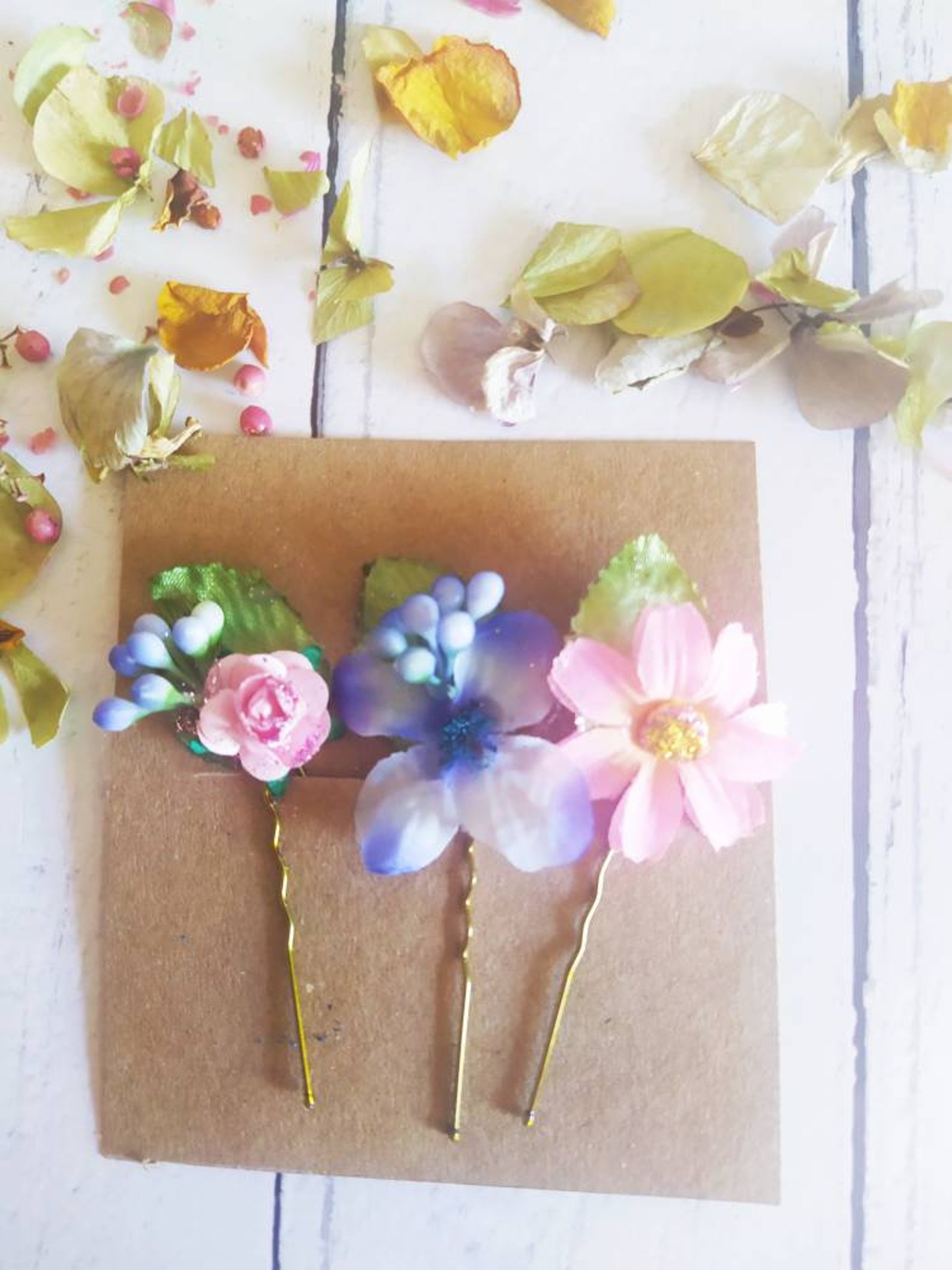 Flower Hair Pins Braid Pins Updo Pins Festival Braids | Etsy