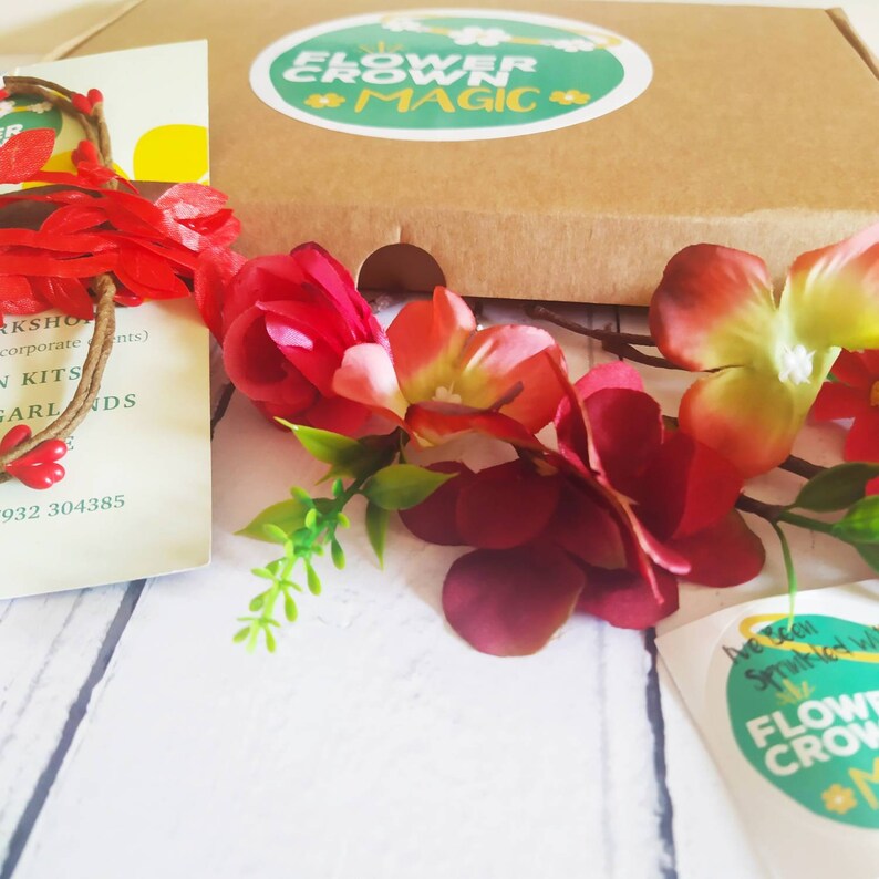 Children's DIY Flower Crown Making Kit & Video Guide, DIY Floral ...