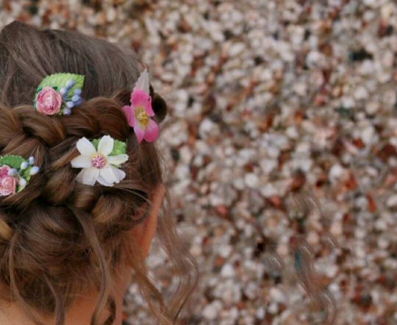 Flower Hair Pins Floral Pins Wedding Flower Girl Prom - Etsy