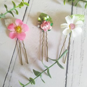 Flower Hair Pins - Floral Pins - Wedding - Flower Girl - Prom ...