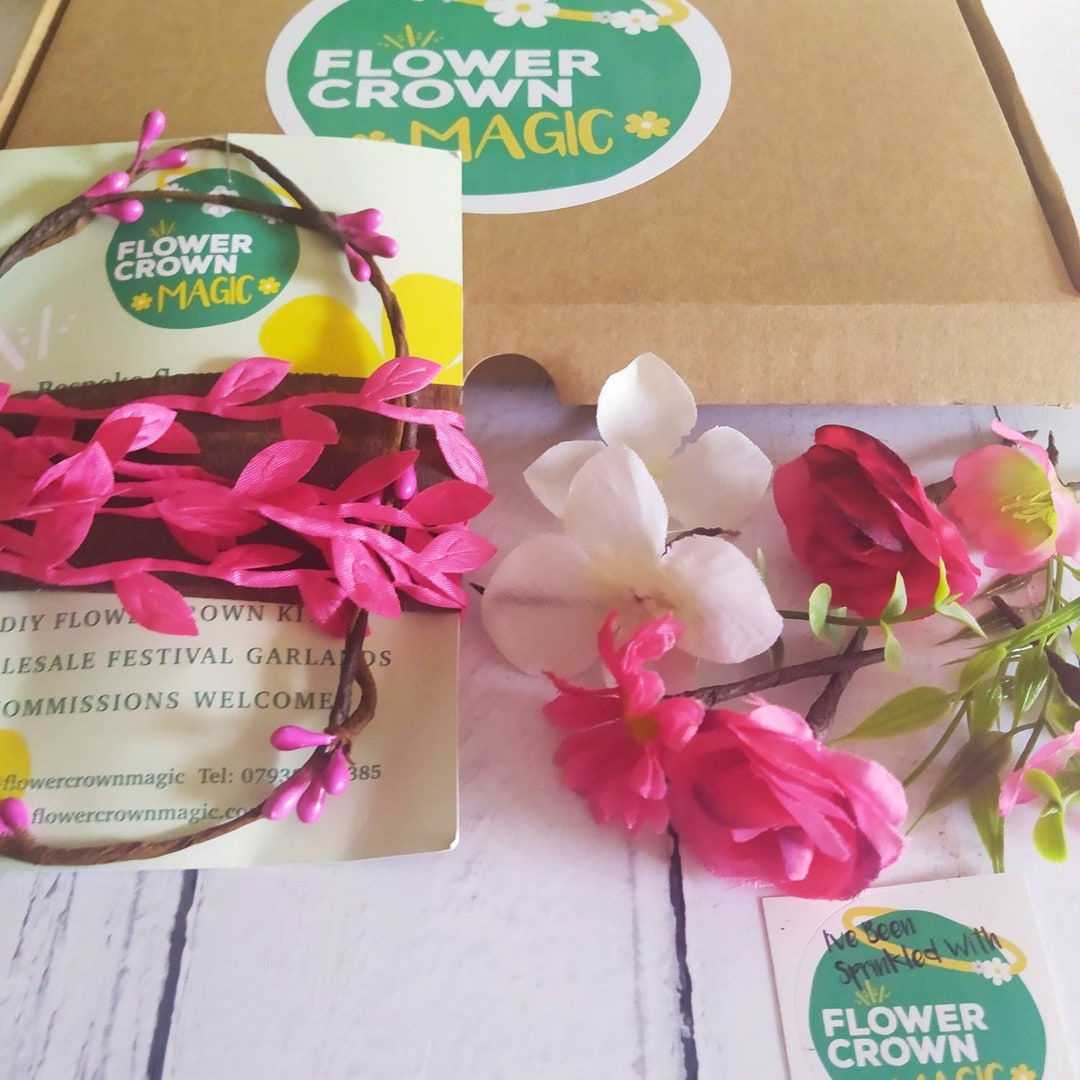 Flowercrown Kit for Children With Video Guide - Atomic Pink Colour - Etsy