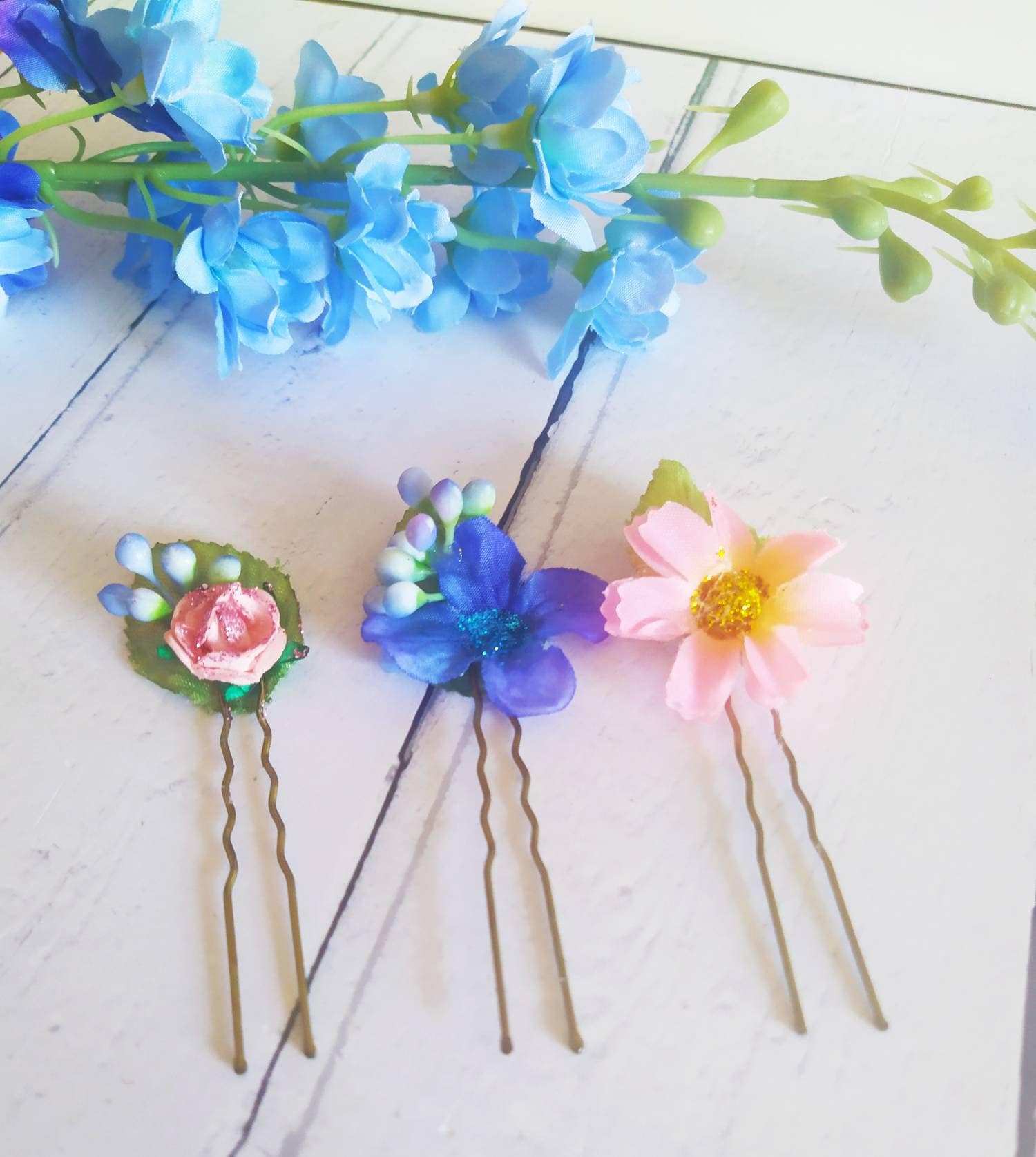 Flower Hair Pins Braid Pins Updo Pins Festival Braids | Etsy