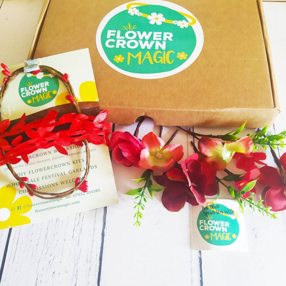 Children's DIY Flower Crown Making Kit & Video Guide, DIY Floral ...