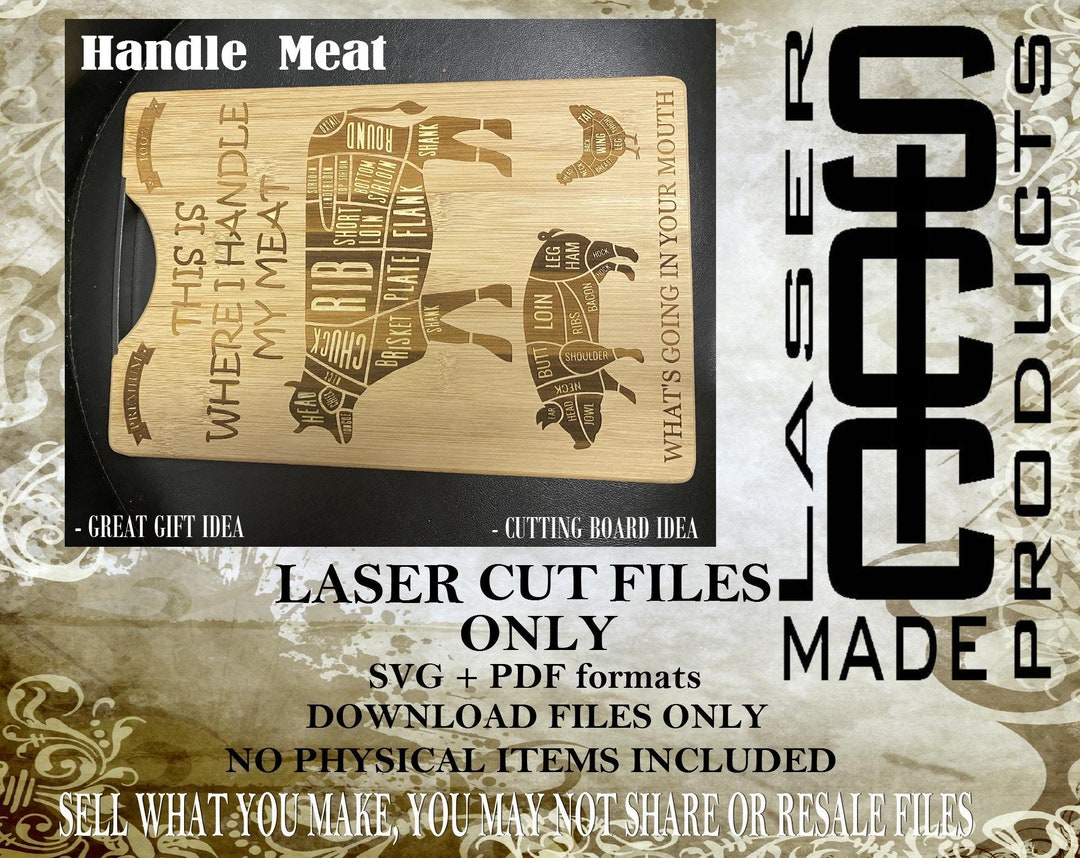 Handle Meat Laser Cut Files SVG Pdf INSTANT DOWNLOAD - Etsy Australia