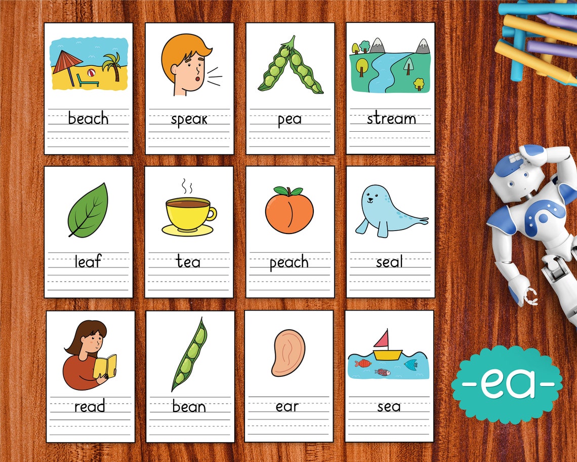 Ea Phonics Sound Cards ea Digraph Printable Flashcards - Etsy