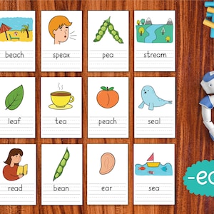 Ea Phonics Sound Cards, -ea- Digraph Printable Flashcards, Phonics ...