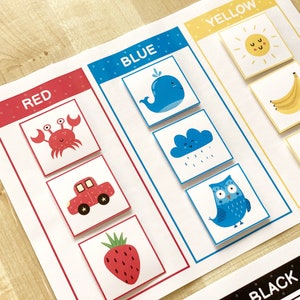 Color Sorting Toddler Busy Book, Printable Busy Binder, Quiet Book Pdf ...