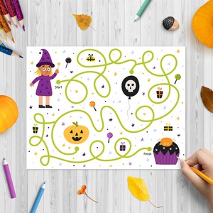 Halloween Maze Activity Book Printable, Halloween Busy Book for ...